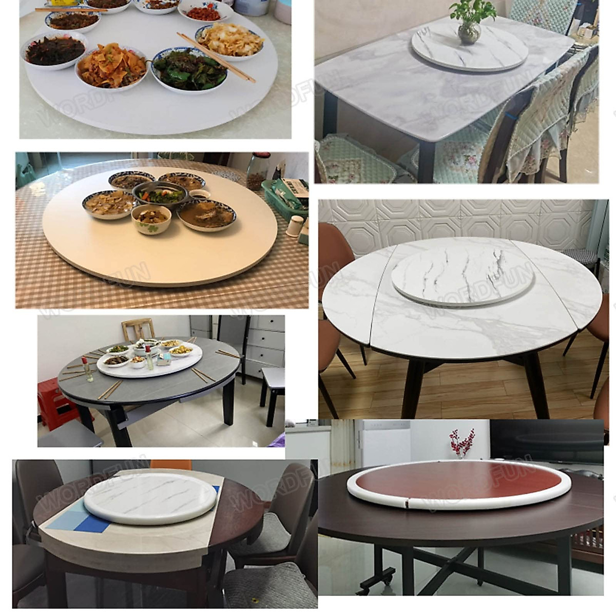 Wooden Lazy Susan Serving Tray, Dining Table Organizer Tray, Kitchen Swivel Plate, Tabletop Organizer, Round Turntable, Smooth Rotation, Rotating Serving Board (Color : D, Size : 70cm-28in)
