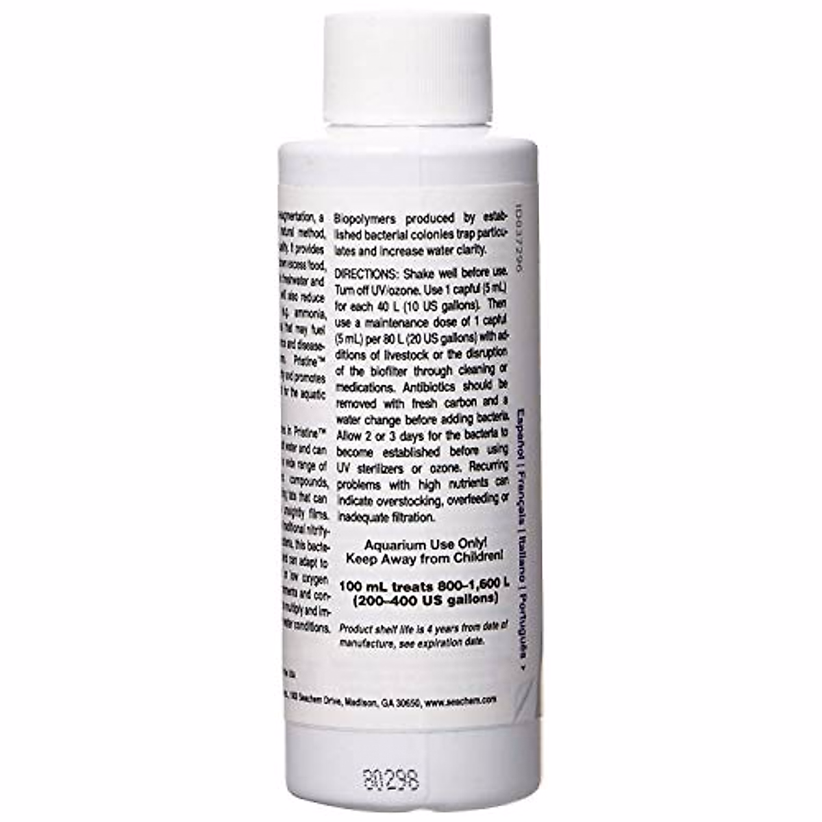 Seachem Pristine Natural Waste Management - Organic Sludge and Detritus Eliminator 100ml/3.4oz
