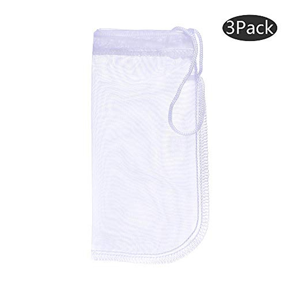 ALEGI Media Filter Bag Aquarium Extra Fine,Reusable 180 Micron Drawstring Mesh Filter Bags for Very Fine Resins Filter (7.5"*3.6" (3 Pack))