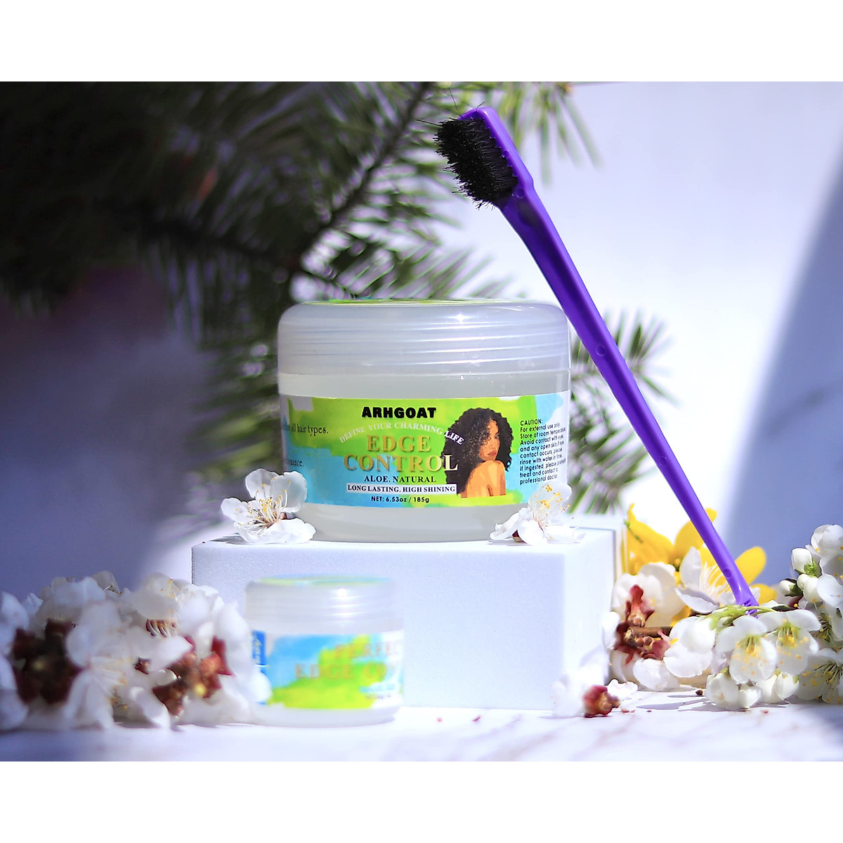 ARHGOAT Edge Control Perfect Performance Long Lasting No White Residue Extreme Strong Hold High Shining with Aloe Natural Formula Hair Gel for Women, 6.53 Ounces (PACK OF 1)