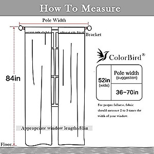 ColorBird Geometric Semi-Blackout Window Curtains 2 Panels Tribal Style Cotton Linen Darkening Curtains with Black Bordered Tassel Rod Pocket Window Drapes for Living Bedroom, 59W x 84L Inch, 1 Pair