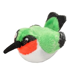 Wild Republic Audubon Birds Ruby-Throated Hummingbird with Authentic Bird Sound, Stuffed Animal, Bird Toys for Kids & Birders
