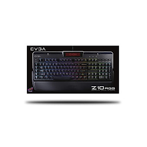 EVGA Z10 RGB Gaming Keyboard, RGB Backlit LED, Mechanical Brown Switches, Onboard LCD Display, Macro Gaming Keys