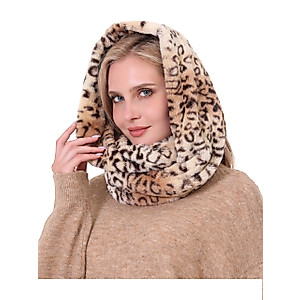 LA CARRIE Womens Leopard Print Infinity Scarf Loop Circle Neck Warmer (Brown Leopard)
