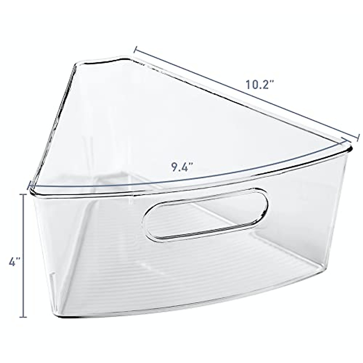 Leeden Lazy Susan Cabinet Organizer, BPA Free Containers, Durable Plastic Transparent Storage Bins for Kitchen Corners & 26"-28" Diameter Lazy Susans, 1/8 Wedge, 4 Packs