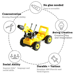 Mini Buildable Vehicles Set of 16,Building Toy for Party Supplies ,Birthday Favors for Kids,Gifts