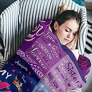Gevuto Sisters Gifts from Sister Blankets, Graduation Gifts for Sister Throw 50" x 60", Sister Birthday Gifts from Sister, Soul Sister Gifts, Birthday Gifts for Sister, Sister Gifts to My Bestie