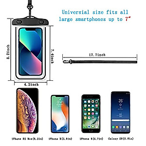 MSERICH Universal Waterproof Case, Waterproof Phone Pouch Compatible for iPhone 13 12 11 Pro Max XS Max,Galaxy S21 S20 S10 S9 Note 10 9 Pixel Up to 7.8", IPX8 Cellphone Dry Bag -5 Pack