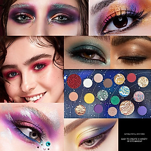 FREEORR 18 Colors Galaxy Eyeshadow Palette, Glitter Eyeshadow Makeup Multi Reflective Shimmer/Glitter Matte Bake Pressed Pearly High-pigmented Colorful Eye-Shadow Makeup Palette