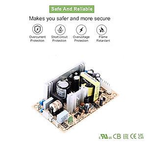 FerroFab PD-65A 5V/5.5A & 12V/2.8A Dual Output Switching Power Supply, 90-264VAC/127-370VDC Input, UL/TUV/CB/CE Certified, for Industrial Control Systems & Automation Equipment