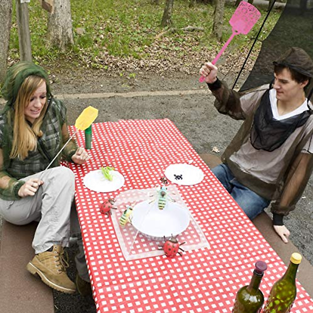 Cabilock 10Pcs Fly Swatters Plastic Manual Swat Mosquito Swatters Flexible Fly Flapper Fly Swatter Pack with Long Handle for Home Garden Yard (Random Color)