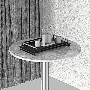 Bathroom Organizer Countertop, Stainless Steel Black Counter Organizer Decorative Tray, Counter Kitchen Spice Rack Storage Shelf Cosmetic Holder for Living Room,Bedroom,Dressing Table