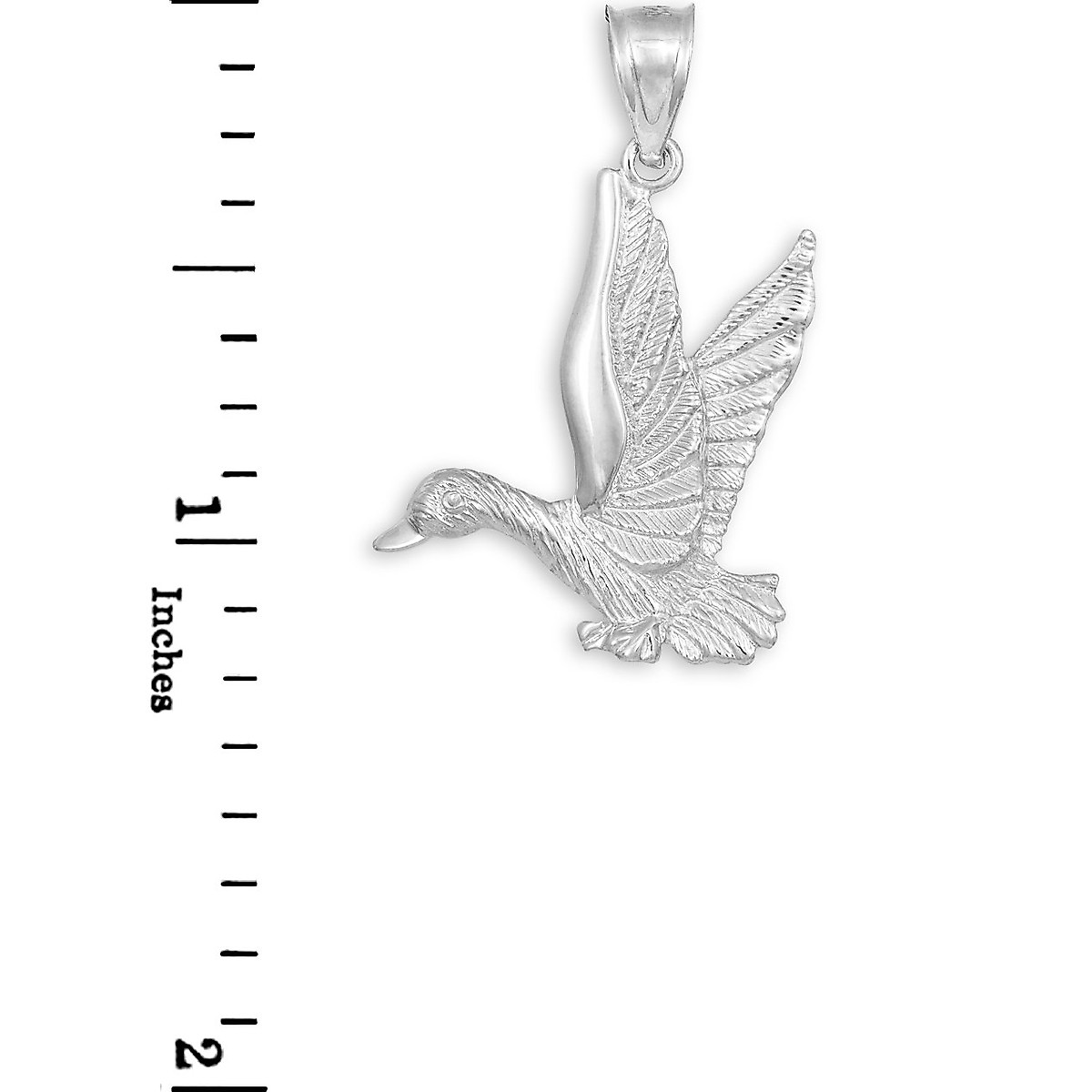 925 Sterling Silver Flying Duck Pendant
