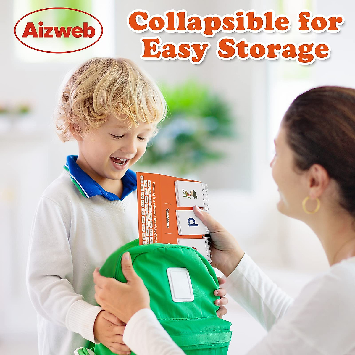 Aizweb CVC Word Builder,Phonics Games Flash Cards for Preschool Kindergarten Classroom,Montessori Special Education Reading Manipulative Spelling Toy for Learning Activity Teacher School Supplies