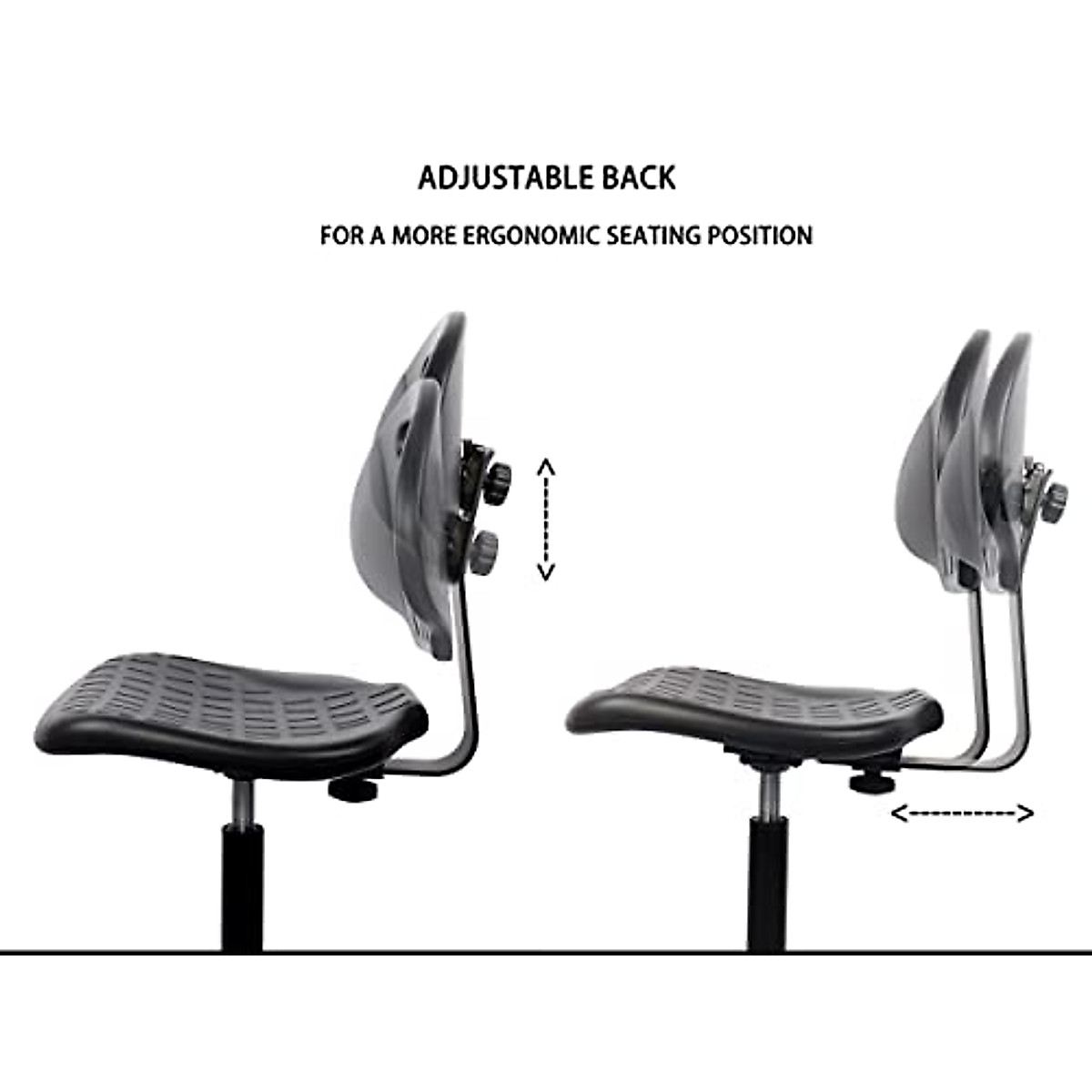 Chair Master Drafting Stool - Easy to Clean! Ergonomic Polyurethane Chair. Seat Height Adjustable (23"-33") Heavy Duty Adjustable Footring for Home, Automotive, Lab, Cleanroom