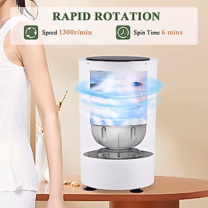 Meticuloso Electric Clothes Spin Dryer, Portable Mini Dryer, 110V Compact Spin Dryer Laundry Dryer for Apartment, School, Dorm, RV, Camping