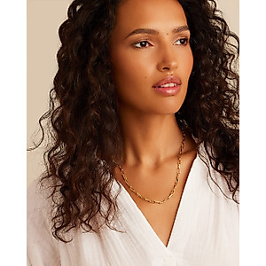 gorjana Women's Parker Necklace, 18k Gold Plated, Paperclip Link Chain w/Chunky Clasp