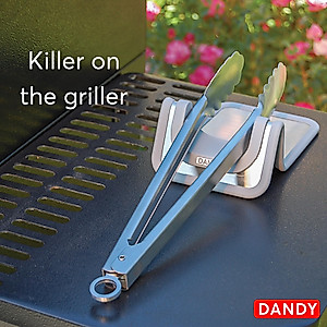 DANDY SpoonBest™ Silicone Spoon Rest for Stove Top – Cooking Utensil Rest – Spoon Holder for Stove Top – Nonstick Sturdy Silicone Spoon Rest for Kitchen Counter, BBQ grill (Gray)