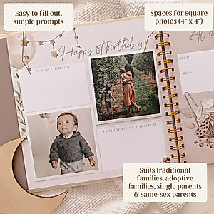 Peachly Unisex Baby Memory Book | Minimalist Baby Book First Year Baby Book Keepsake for Milestones | Simple Baby Scrapbook for Boy Girl Milestones | Natural Linen - Haven