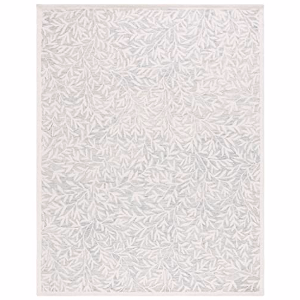 SAFAVIEH Jardin Collection Area Rug - 8' x 10', Light Grey & Ivory, Handmade Wool, Ideal for High Traffic Areas in Living Room, Bedroom (JAR753G)
