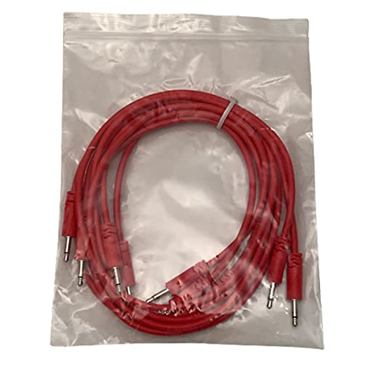 Starving Students Music Supplies Luigis Modular Supply Spaghetti Eurorack Patch Cables Package of 5 Red Cables, 24 60 cm