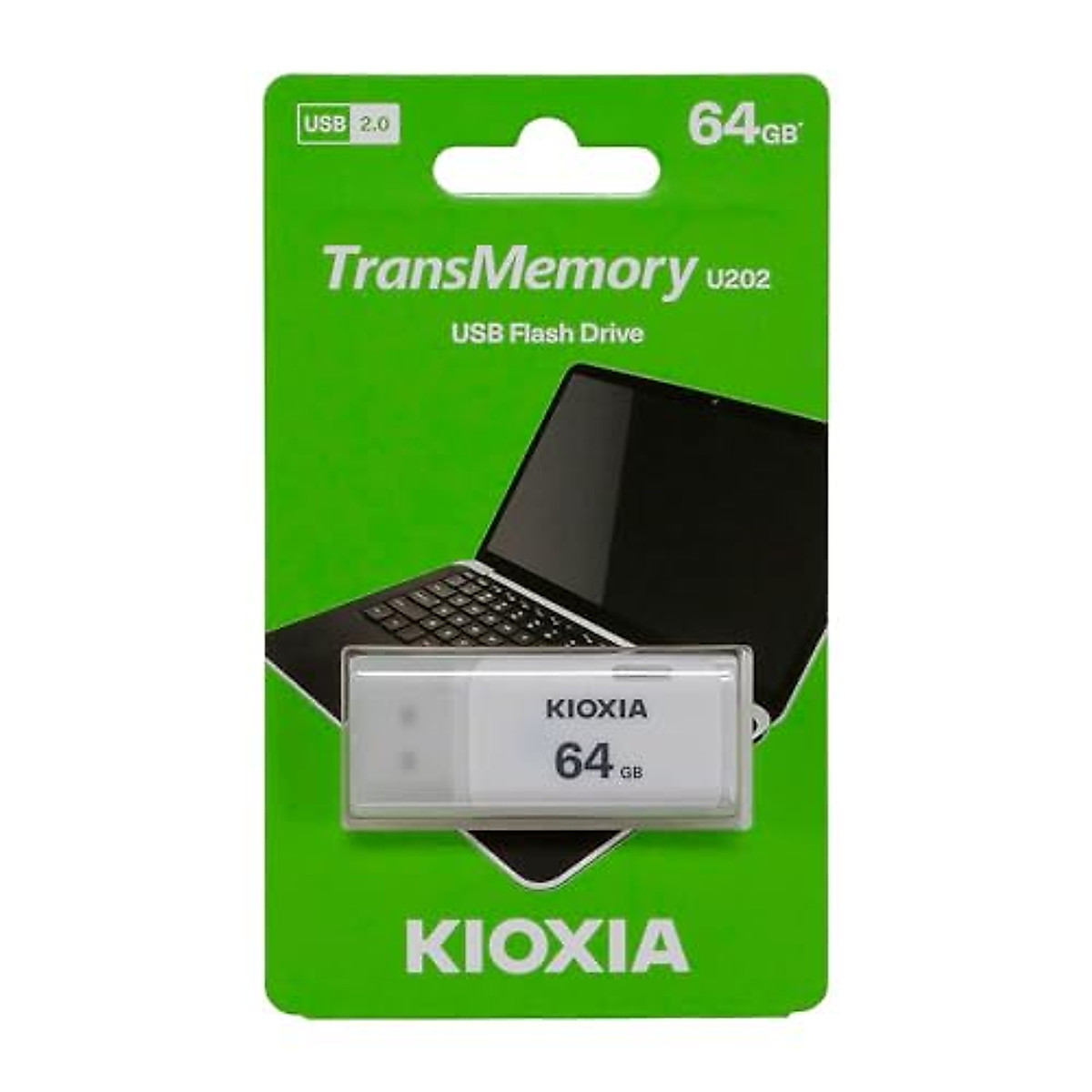 Kioxia U202 TransMemory 64GB USB2.0 Flash Drive Portable Data Disk USB Stick White LU202W064GG4