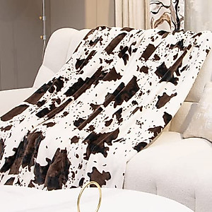 Fleece Blanket Cow Print Soft Throw Blanket Lightweight Throw Blanket