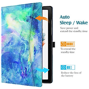 TiMOVO Case for Galaxy Tab A8 10.5 inch 2022 SM-X200/SM-X205, Multiple Viewing Angles Folding Stand Case with Document Card Slots and Hand Hold Strap Fit Samsung Tab A8 Case, Dreamy Nebula