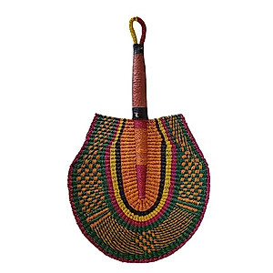 Woven African Handheld Fan, African fan, Church fan, Ankara tv fan, Summer fan, Sports Hand Fan for Men and Women. (M 400)