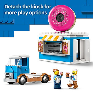 LEGO City Donut Truck Toy - Building Toy for Kids, Boys and Girls, Ages 5+ - Easter Basket Gift for Kids Mobile Donut Stand with 2 Minifigures and Other Accessories - 60452