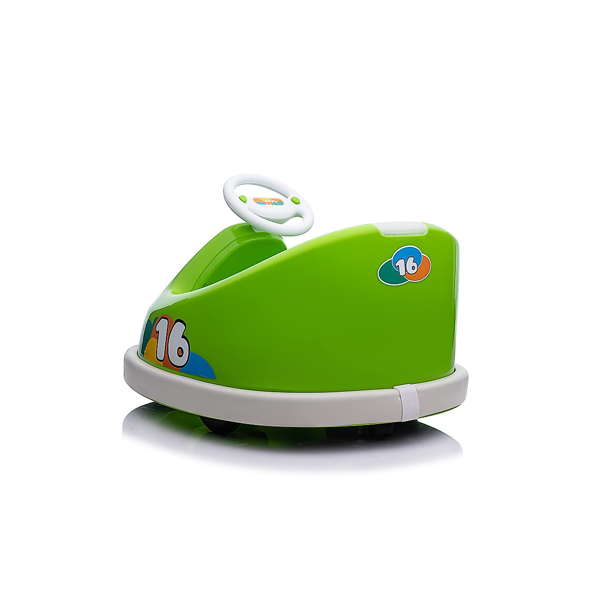 Best Ride On Cars 6 Volt Bumperz Kids Electric Battery Powered Ride On Bumper Car Vehicle with Power Indicator, Anti Collision Bar, and Music, Green