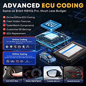 Autel MaxiPRO MP900TS Scanner, 2024 8IN MP900-TS Upgrade of MP900BT/ MS906TS/ MP808S-TS, DoIP CAN-FD, Full TPMS as MS906 Pro-TS, Advanced ECU Coding, 40+ Services, BiDirectional Control, Auto Scan 2.0