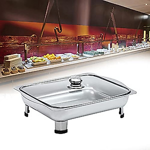 Bothyi Buffet Dish Tray Chafing Dish Easy to Clean Buffet Server with Lid Serving Tray Stainless Steel Chafer for Entertaining Parties Birthday, arc
