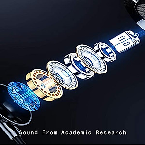 USB C Headphone HiFi Stereo Type C in-Ear Earbuds Earphones with Mic and Volume Control with Samsung Galaxy S21 Ultra 5G/S20 Plus/S20FE/Note 20,Google Pixel 4 3 2 XL,Sony XZ2, OnePlus 6T,Wired,Black