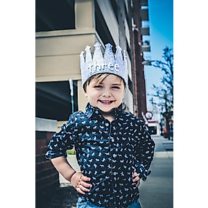 Toddler Third Crown Birthday Gray White Party I am 3 B-Day Hat Girl Boy
