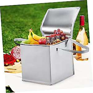 COLLBATH 2 Pcs Insulation Food Transport Portable Food Warmer Insulated Food Large Grocery Zippered Top Insulated Food Carrier Cooler Aluminum Non-woven Fabric