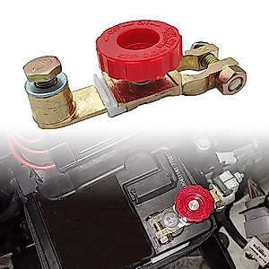 Quick Disconnect Battery Cut Off Switch Top Post Battery Disconnect Switch Pure CoppelPower Off Switch Car Battery Connector (Red)