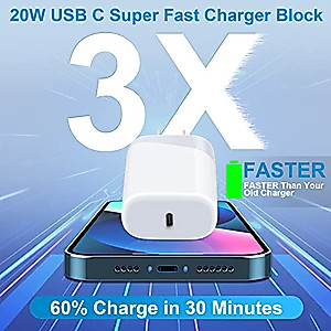 20W USB C Fast Charger Type C Charging Block for Google Pixel 7 7pro 6 6pro 6a, iPhone 14 Plus/Pro/Pro Max 13 12 11 SE, Galaxy S23 S22 S21 FE Ultra A14, Wall Plug Charger Box Brick Cube Power Adapter