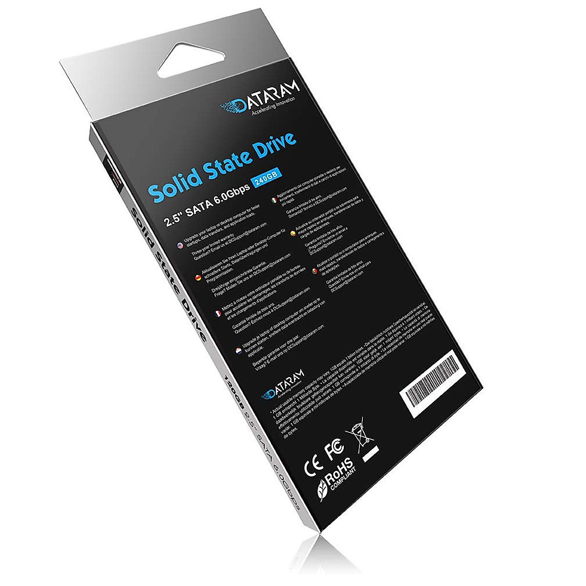 Dataram 2.5" SSD, 6.0 Gbps SATAIII Solid State Drive High Speed Read & Write (240GB)
