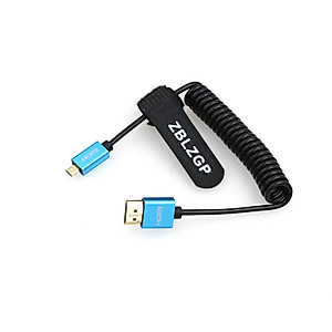 ZBLZGP 8K HDMI to HDMI 2.1 Coiled Cable High Speed Male for PS4 PS5 RTX 3080 eARC HDR Video Cable PC Laptop TV Box (Micro HDMI to HDMI)