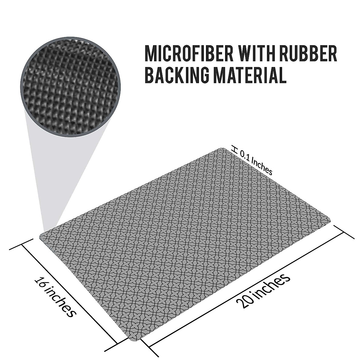 Shape28 Small Area Rug Mat Ultra-Thin Kitchen Rug Entrance Mat with Non Slip Rubber Backing Size 20 inches x 16 inches Color Gray Design 6m