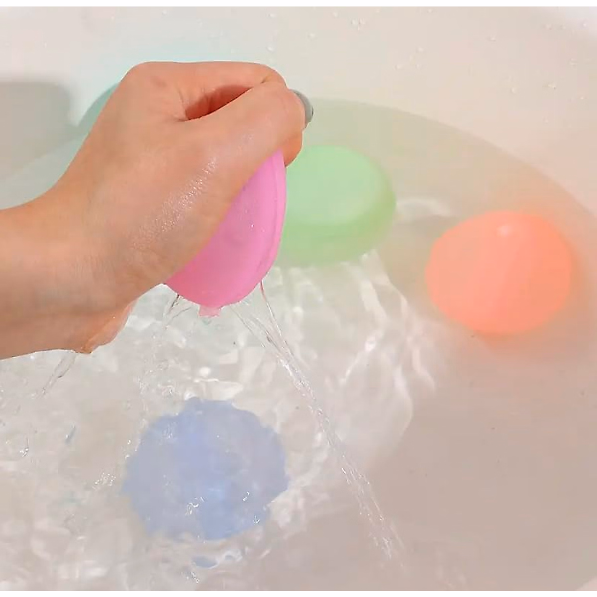 12-Pack Multicolor KODA Reusable Water Balloons: Refillable Summer Water Toys Quick Fill Self-Sealing Soft Silicone Ballons for Water Fights & Bunch of Balloon Water Games Outside for Kids Ages 3-12!