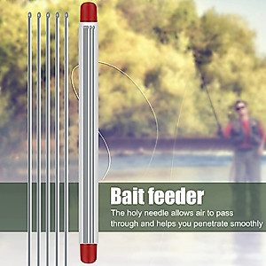 AIZHIYI 5pcs Portable Hollow Earthworm Hooking Needle Stainless Steel Fishing Worm Penetrating Baiting Upper Needle Driller Carp Fishing Tackle Accessories