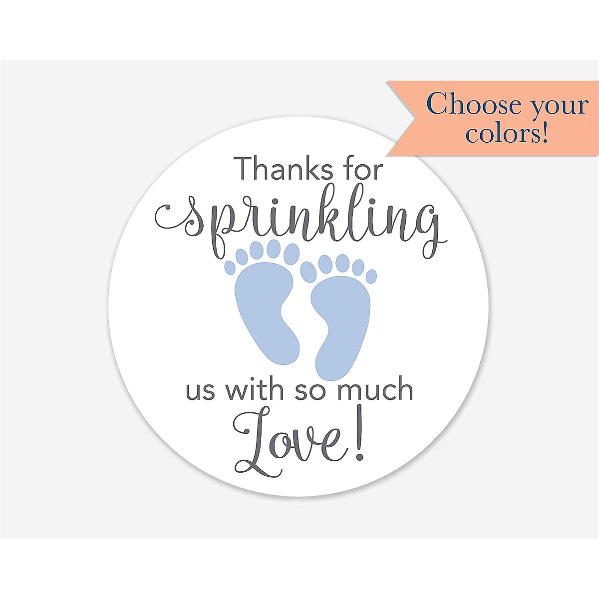 40ct, Baby Shower Stickers, Thanks for Showering us, Girl Boy and Gender Neutral Shower Stickers (#681-2-BG)
