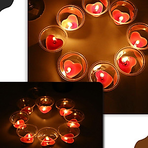 Heart Shaped Tealight Candles 50 Packs,25 * 2 Layers Romantic Love Unscented mokeless for Dinner Home Wedding (White)