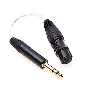 GAGACOCC 8 Cores Braid Pcocc Silver Plated Cable 1/4 6.35mm Male to 4-pin XLR Female Balanced Cable Hi-end Headphone Audio Adapter