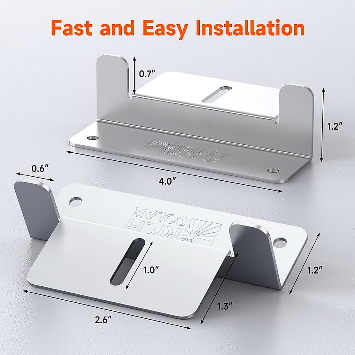 RICH SOLAR Solar Panel Mounting Hardware Z Brackets for RV Roof Boat Set of 4 Units