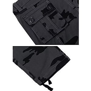 TRGPSG Men's Wild Cargo Pants, Camo Pants Cotton Casual Work Hiking Pants with 8 Pockets 5337 E Camo 34