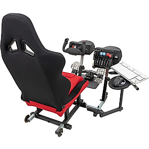 SimFab Modular Flight Simulator Cockpit For General, Civil and Commercial Aviation, MSFS Edition, Compatible With Logitech, Honeycomb, Turtle Beach, CH Products (Black)