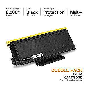 E-Z Ink (TM) Compatible Toner Cartridge Replacement for Brother TN580 TN650 TN550 TN620 High Yield Compatible with HL-5370DW HL-5340D DCP-8060 DCP-8065DN HL-5240 HL-5250DN MFC-8660DN (Black, 2 Pack)